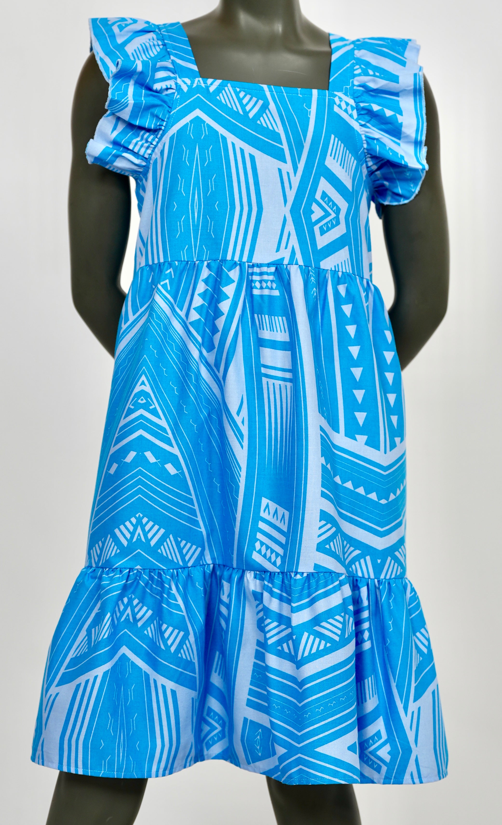 Eveni Girls Amia Dress - Waves Of Wonder Blue – EveniPacific
